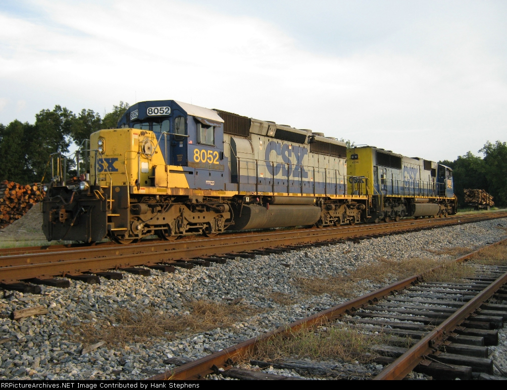 Various shots of CSX local A720 tied down at West Point, GA siding over a hot weekend in mid ...